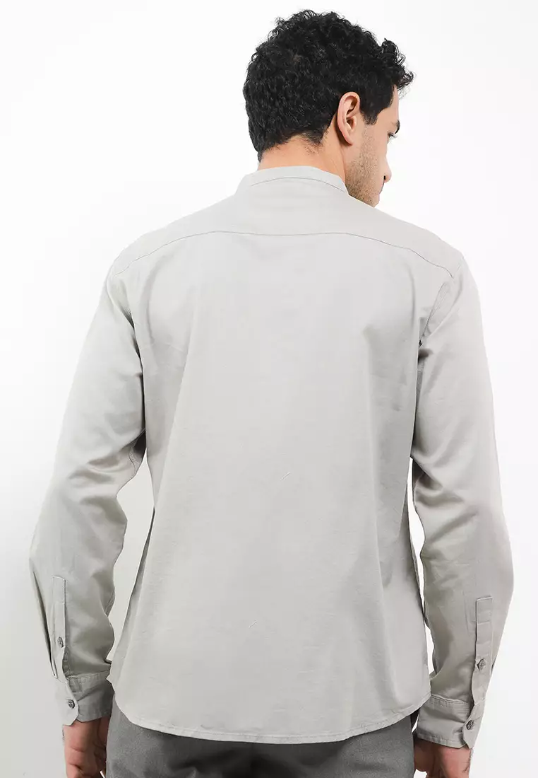 Jual TRIPLE TRIPLE Kemeja Panjang Slim Fit (LS MC 415) Grey Original ...