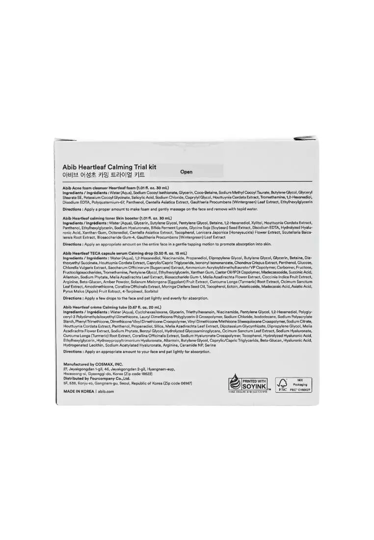 Buy ABIB ABIB Heartleaf Calming Trial Kit (4pcs) 2025 Online | ZALORA ...