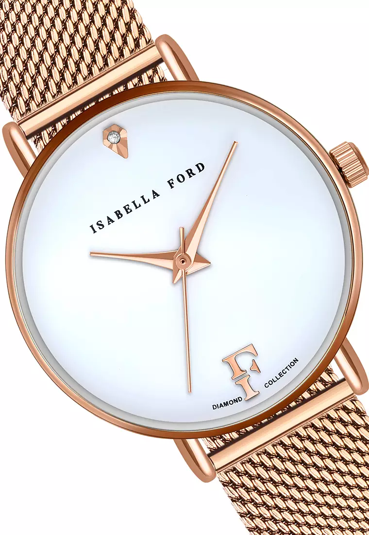 Buy Isabella Ford Isabella Ford Brigitte Rose Gold Mesh Women Watch ...