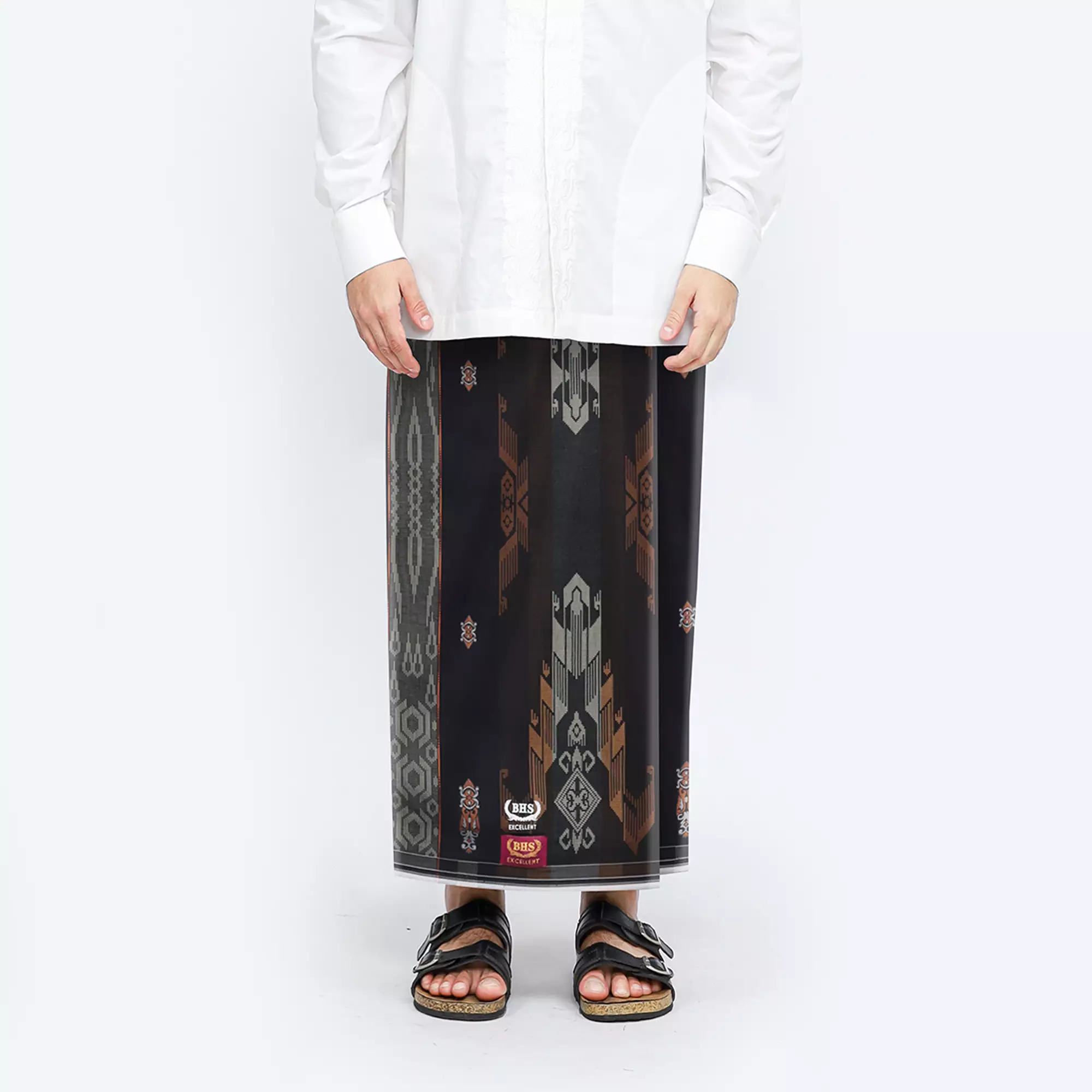 Jual BHS Sarung BHS Excellent Gold Motif E57 JGB Hitam Olive Original ...