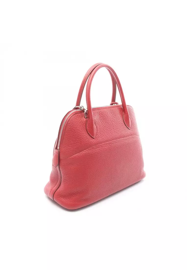 Buy HERMÈS Pre-Loved Hermès Bolide 31 Rouge Casac Handbag Clemence leather Red silver hardware ...