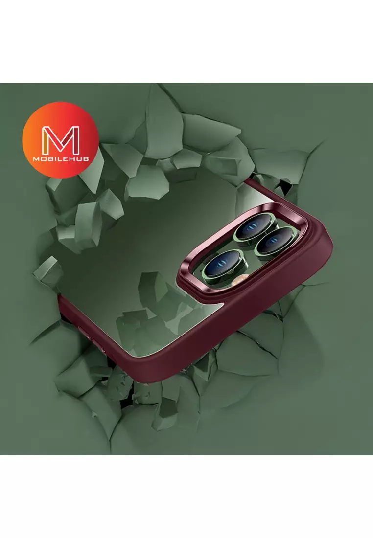 Buy MobileHub iPhone 14 Pro Diamond Bumper Shockproof Case Maroon 2025 ...
