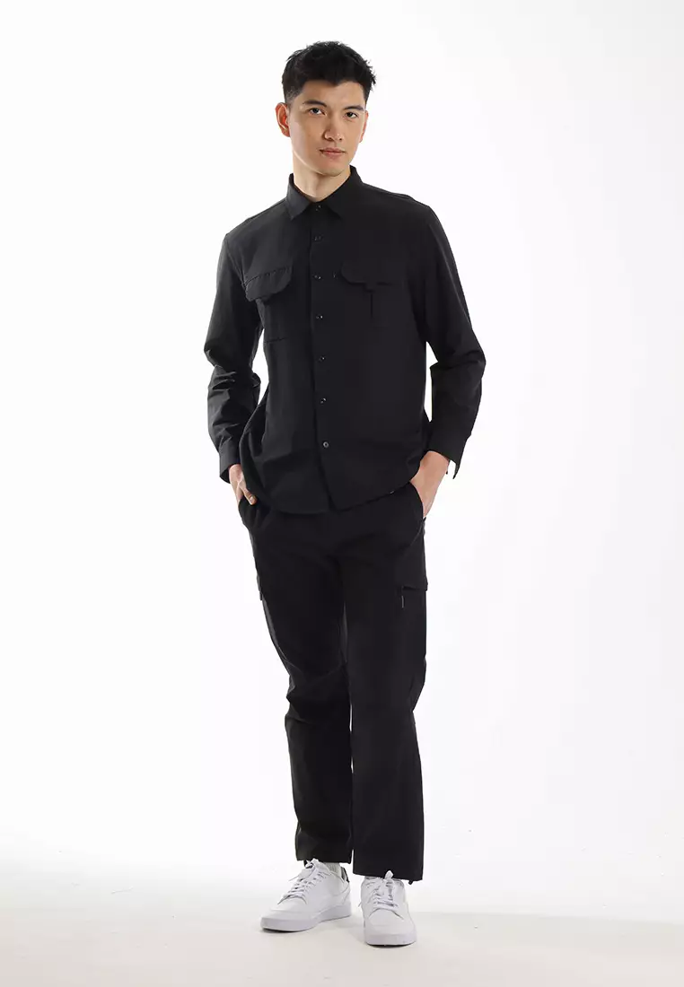 Buy FOREST Forest Nylon Spandex Casual Long Sleeves Shirt & Long Pants ...