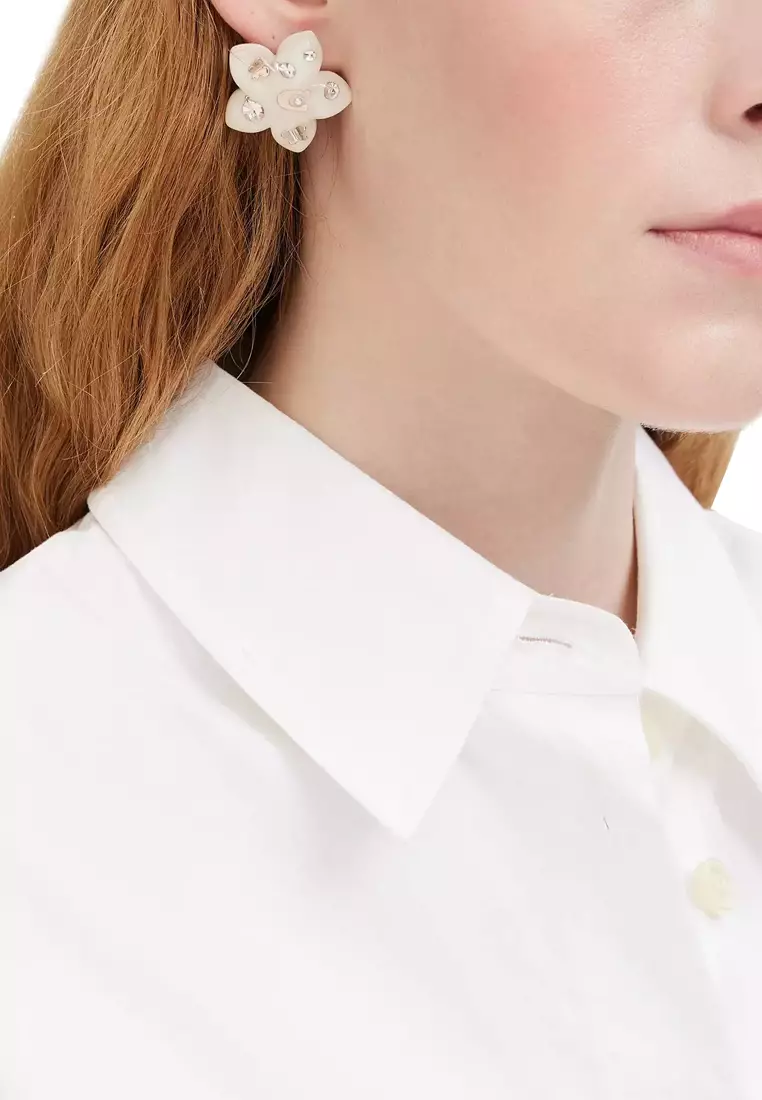 Buy Coach Coach Wildflower Resin Stud Earrings in Rose Gold/ Chalk ...