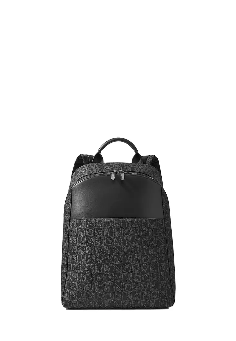 BONIA Black Nathan Monogram Backpack 2025 | Buy BONIA Online | ZALORA ...