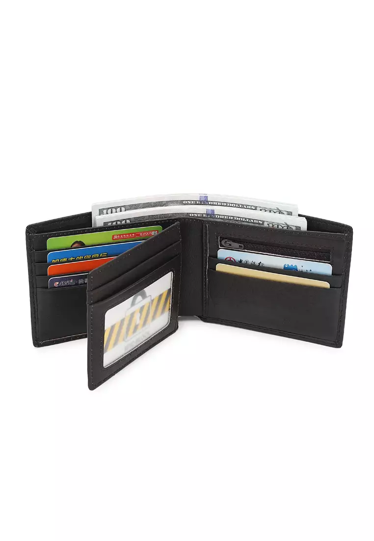 Buy Volkswagen Men's RFID Genuine Leather Bi Fold Center Flap Short ...