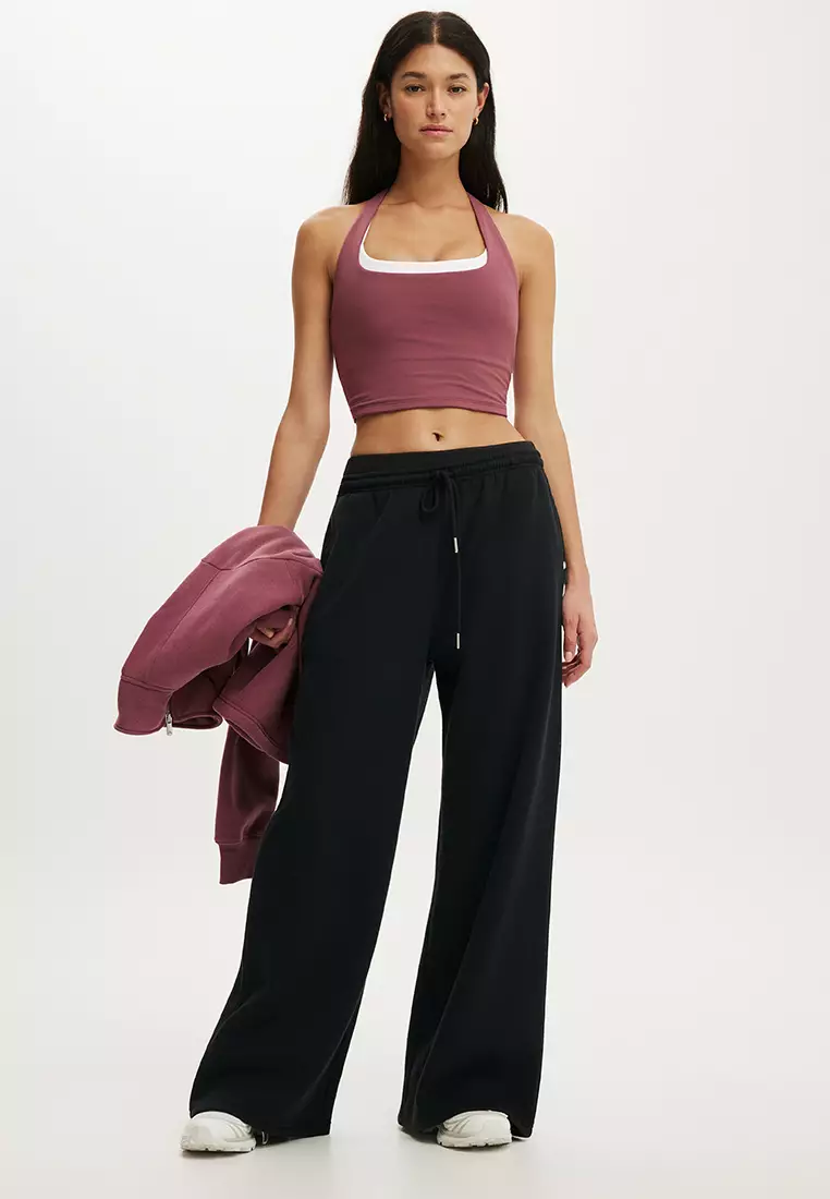 Buy Cotton On Body Plush Tie Waist Wide Leg Sweatpants 2026 Online | ZALORA