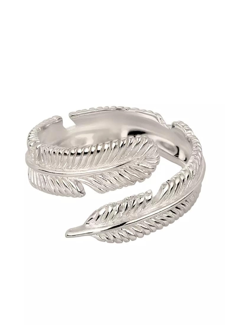 Buy Kuzzoi Men's Silver Feather Ring 2026 Online | ZALORA