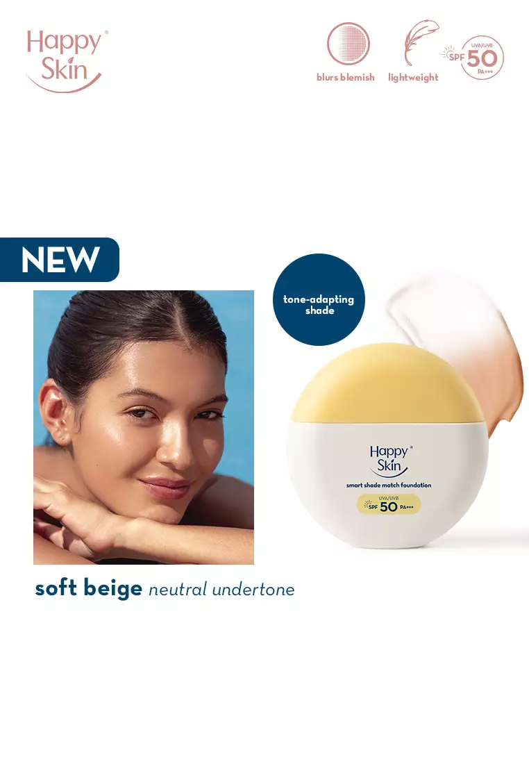 Buy Happy Skin Happy Skin Smart Shade Match Foundation SPF 50 PA+++ in ...