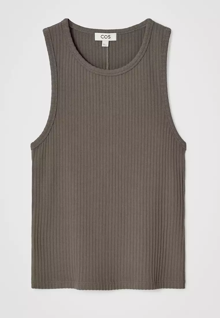Buy COS Slim Ribbed Cotton Tank Top 2025 Online | ZALORA Philippines