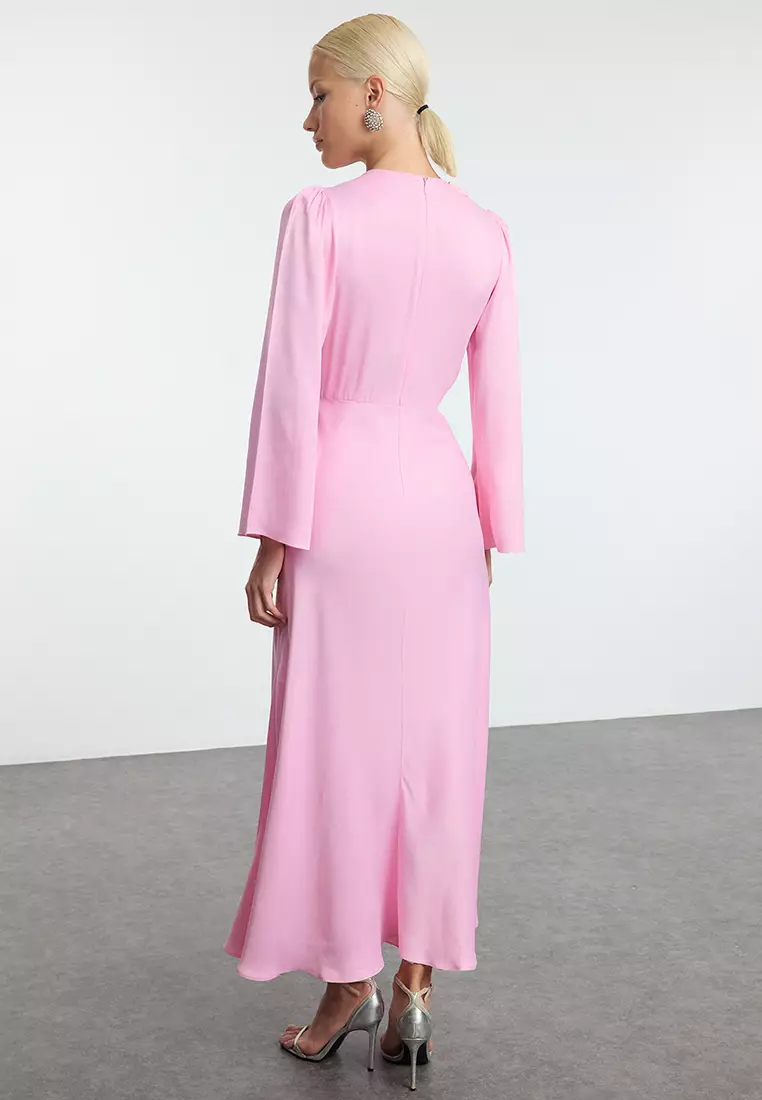 Buy Trendyol Rose Detailed Special Day Satin Evening Dress 2025 Online ...