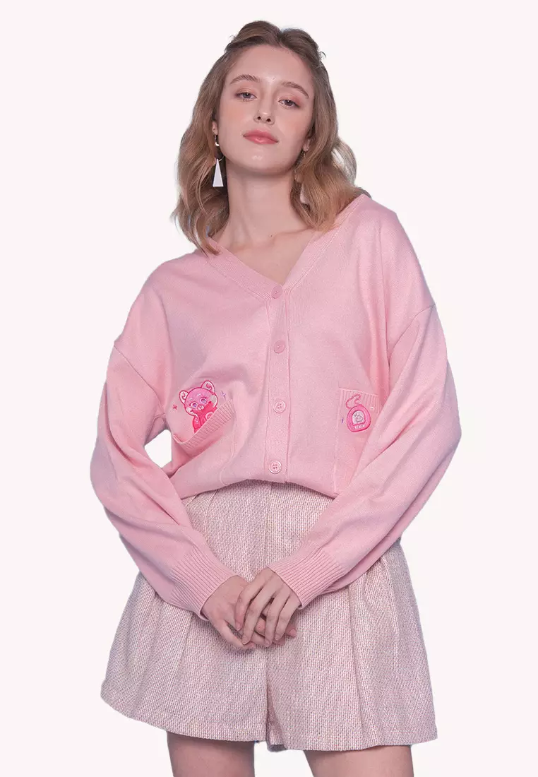 L'zzie DISNEY X LZZIE: PIXAR TURNING RED PANDA EMBROIDERY CARDIGAN ...