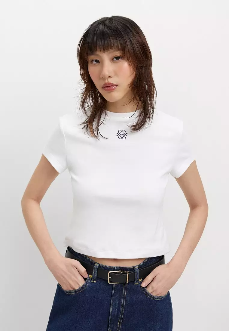 Pomelo Embroidered Logo Tee - White 2026 | Buy Pomelo Online | ZALORA ...