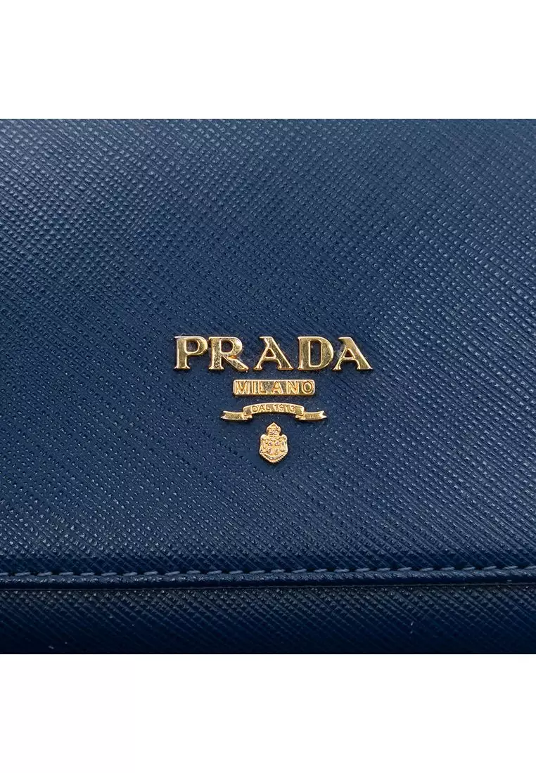 Buy Prada Pre-Loved Prada Saffiano Wallet On Chain 2026 Online | ZALORA ...