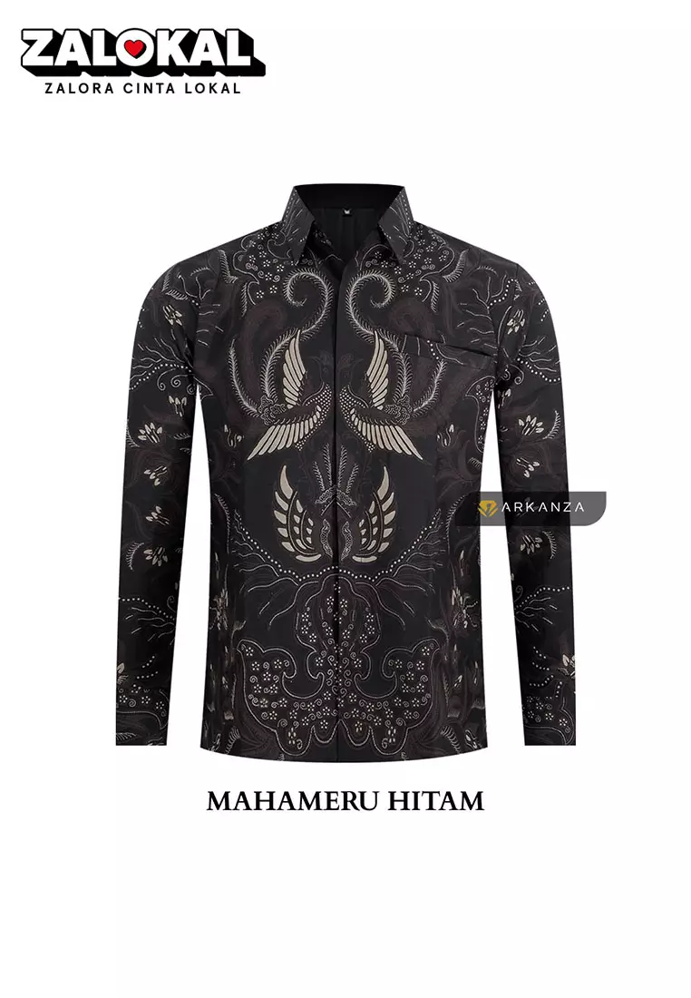 Jual Batik Arkanza Arkanza Kemeja Batik Premium Mahameru Hitam Original 2024 | ZALORA Indonesia