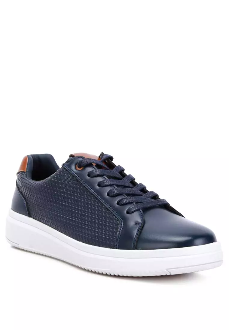 Buy London Rag Men's Faux Leather Lace-up Sneakers in Navy 2025 Online ...