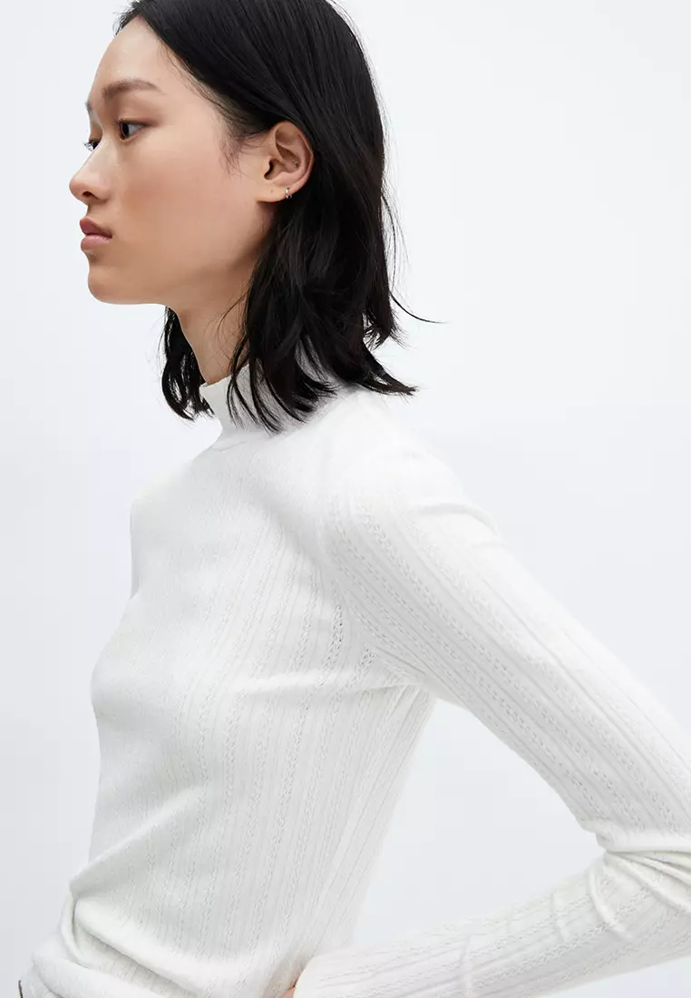 Buy Mango Textured Knit T-Shirt 2024 Online | ZALORA