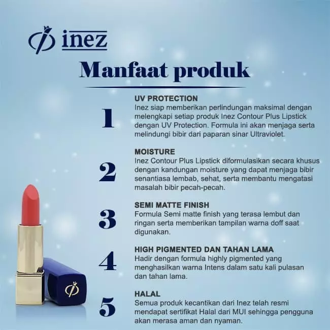 Jual Inez Cosmetics Inez Color Contour Plus Lipstick - Maroon Original ...