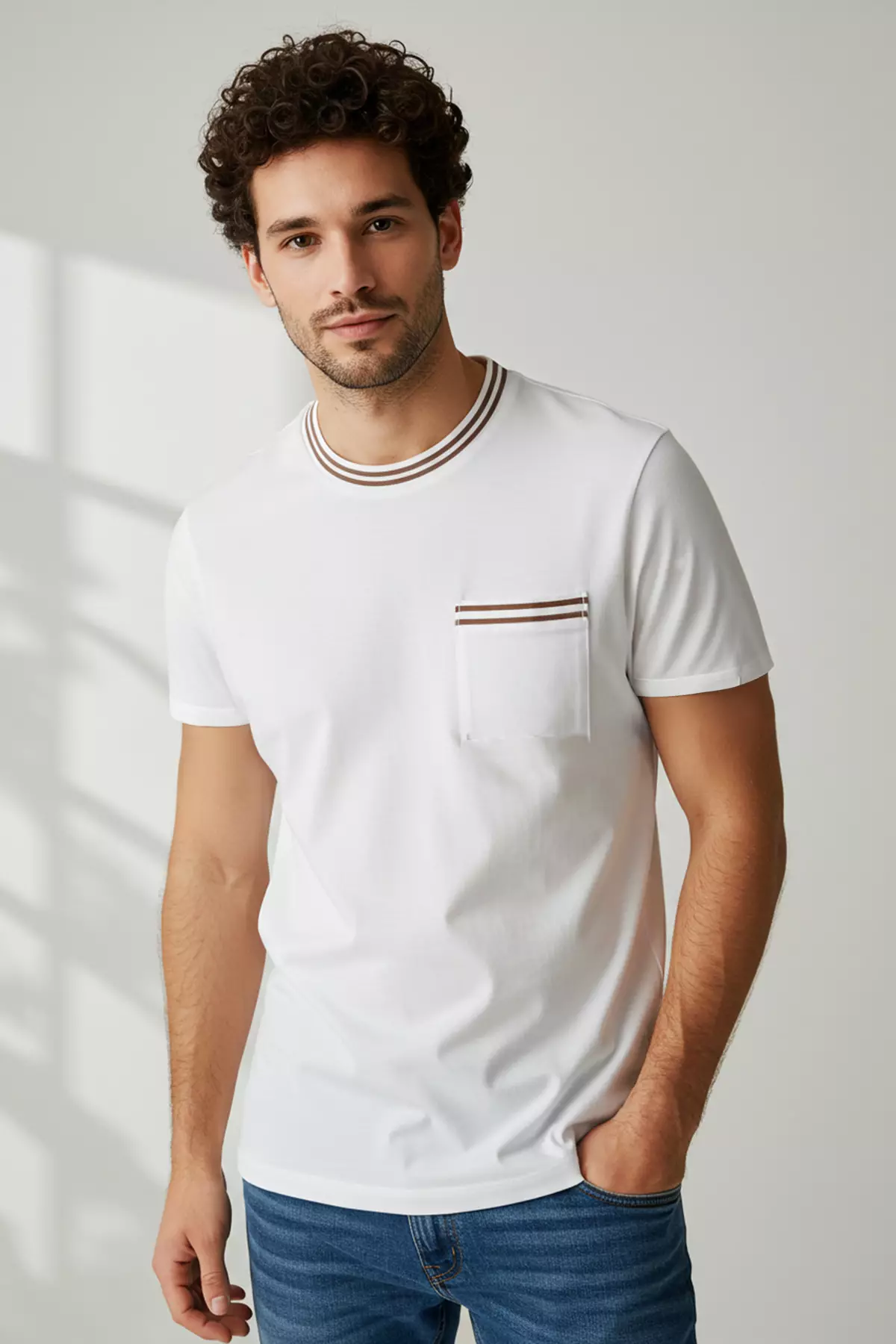Buy Trendyol Regular/Normal Cut Pocket and Tricot Band Detail Basic Tee 2026 Online | ZALORA ...