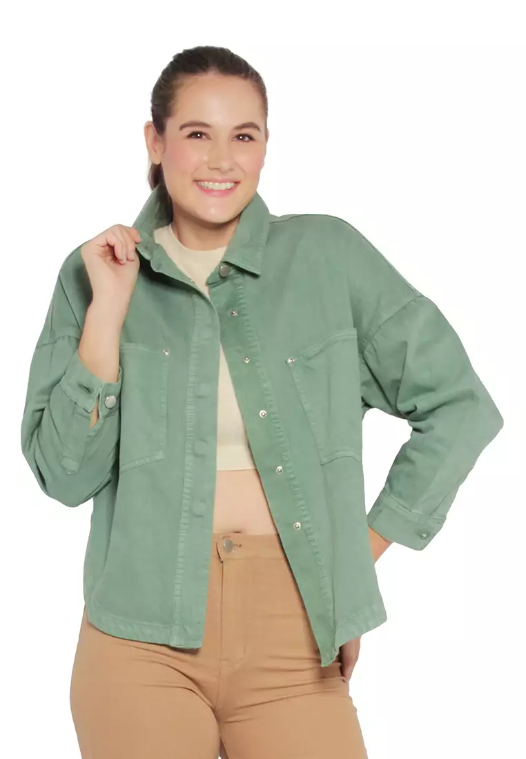 Buy London Rag Green Denim Jacket 2024 Online | ZALORA Philippines