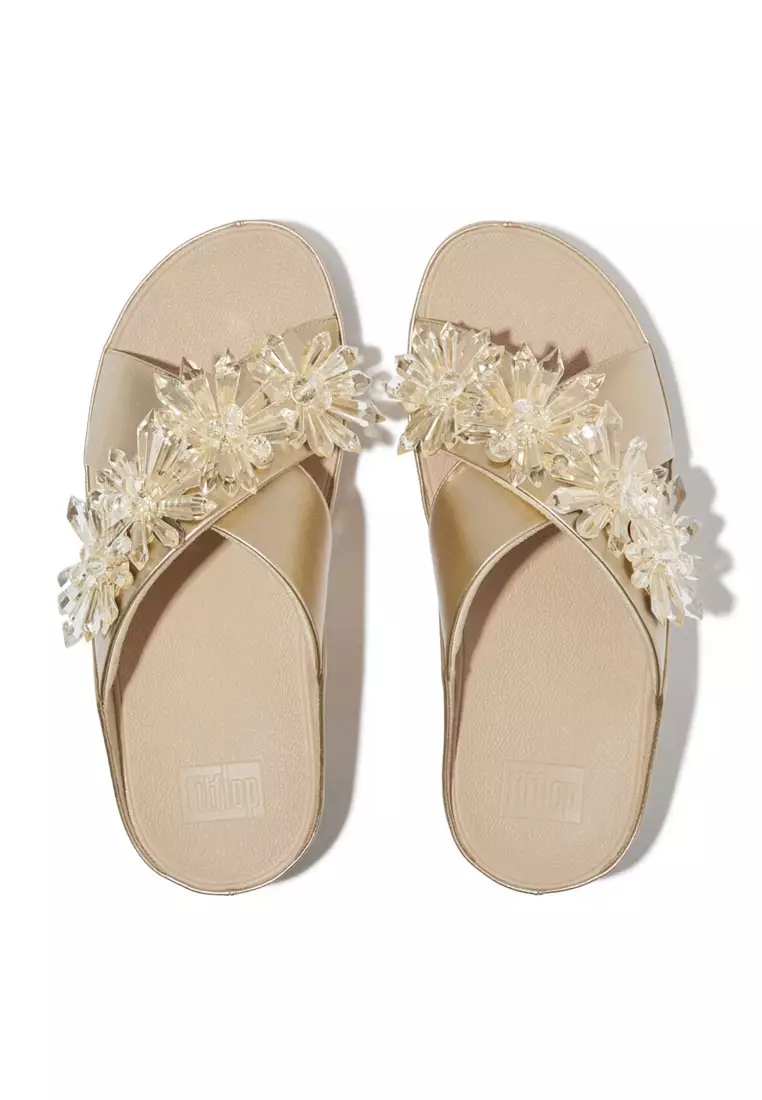 Buy FitFlop RUMBA Women's Starburst-Bead Metallic Cross Slides ...