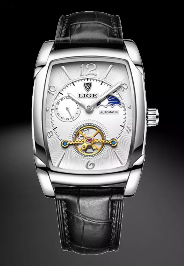 Buy LIGE LIGE Unisex AUTOMATIC Stainless Steel Barrel-shape Watch ...