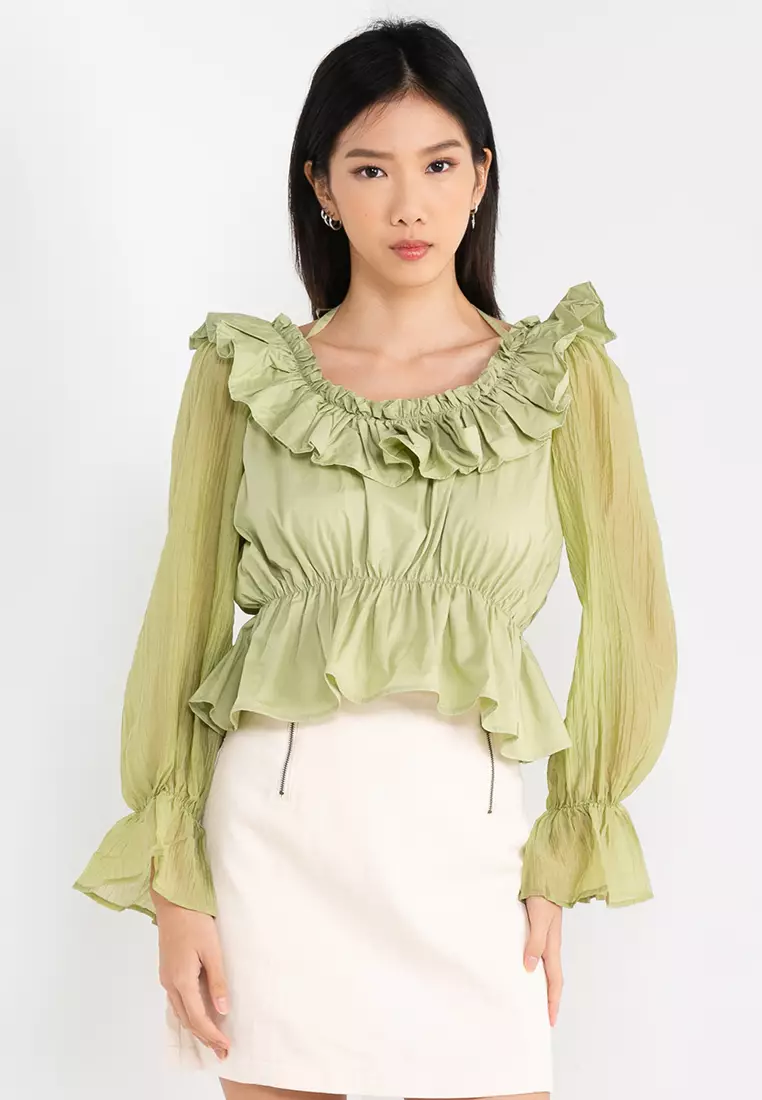 Heather Back Opening Ribbon Blouse 2025 | Buy Heather Online | ZALORA ...