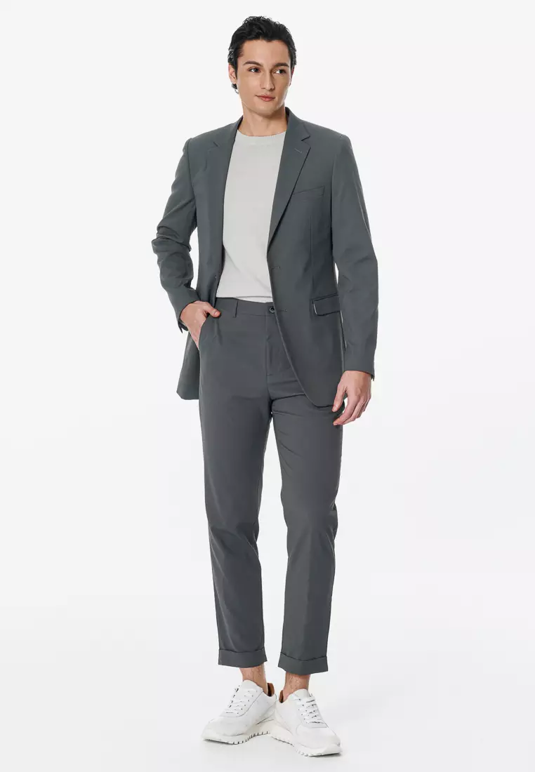 Buy SST&C Light Gray Cotton-Linen Blend Textured Crew Neck Knit 2025 ...