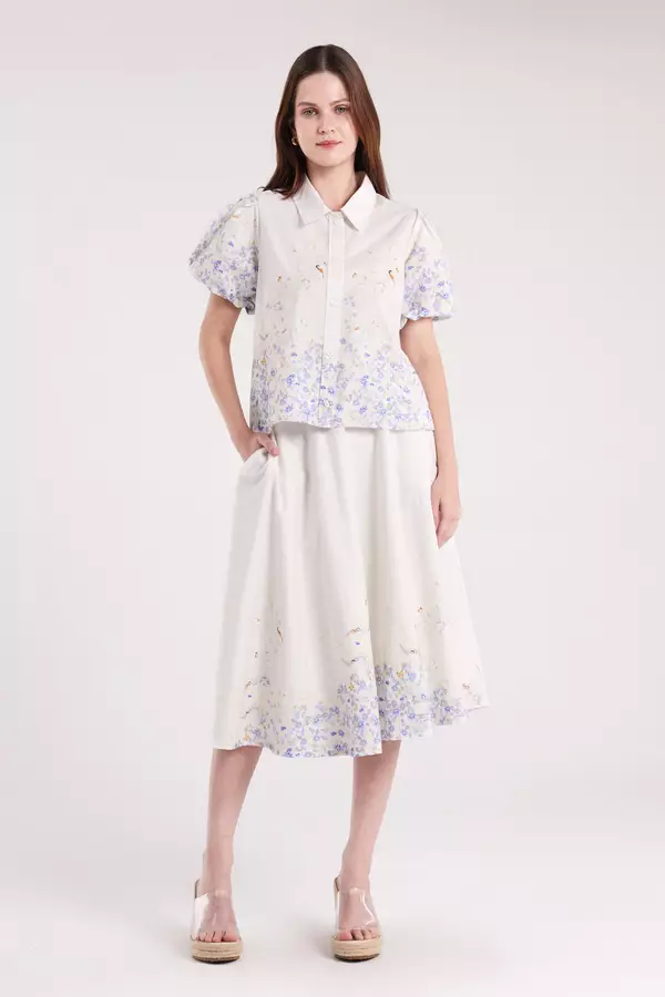 Jual Minimal MINIMAL - Rhythm - Kemeja Lengan Puff Motif Bunga - Off ...