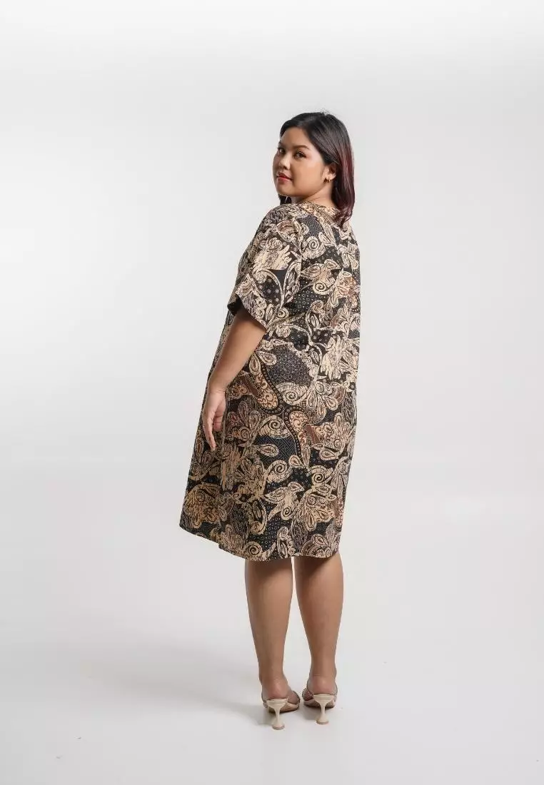 Jual Xtramiles Plus Size Batik Dress Zelia Heritage Black Original 2026 ...