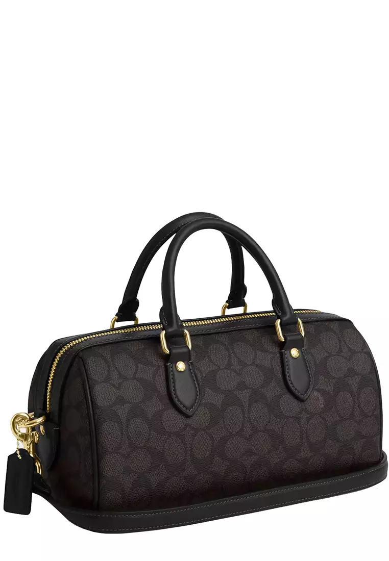 Coach Rowan Long Satchel Bag In Signature Canvas in Walnut/ Black CV963 ...