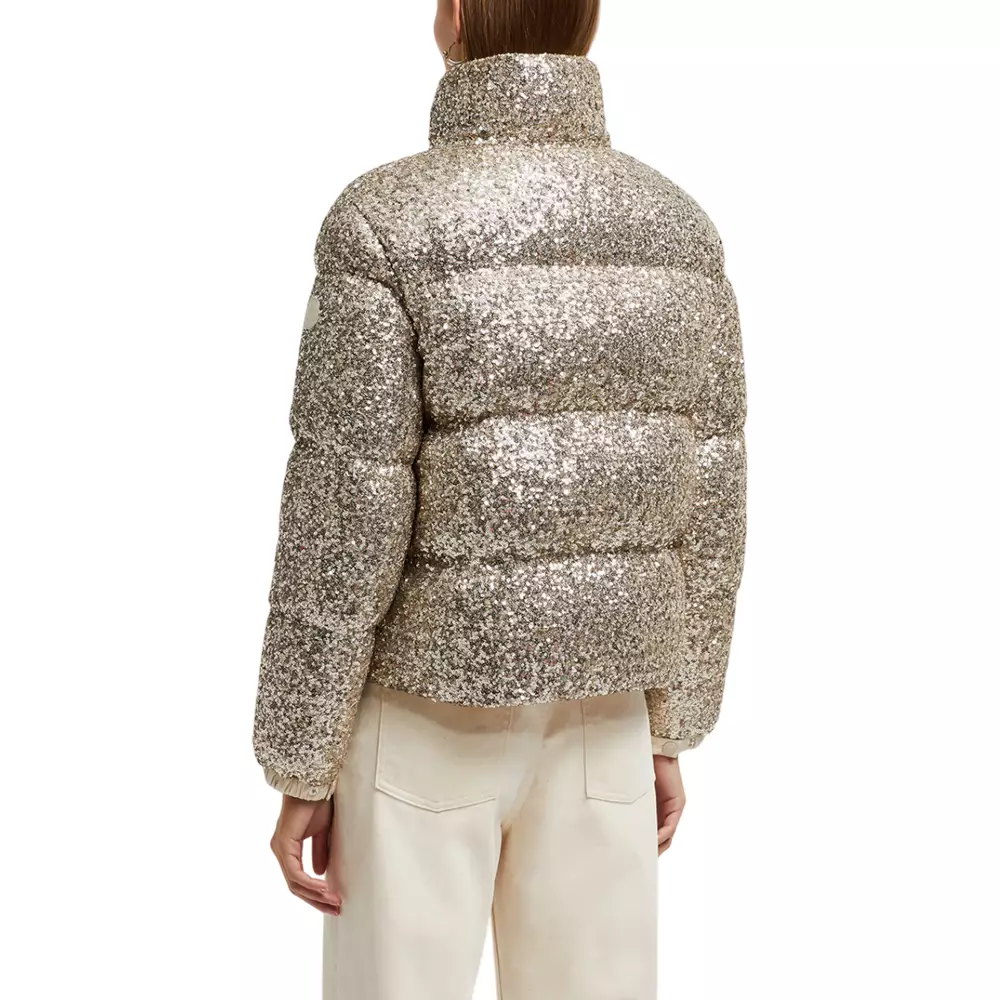 Jual Moncler Anternes Sequin-Embroidered Short Down Jacket Gold ...