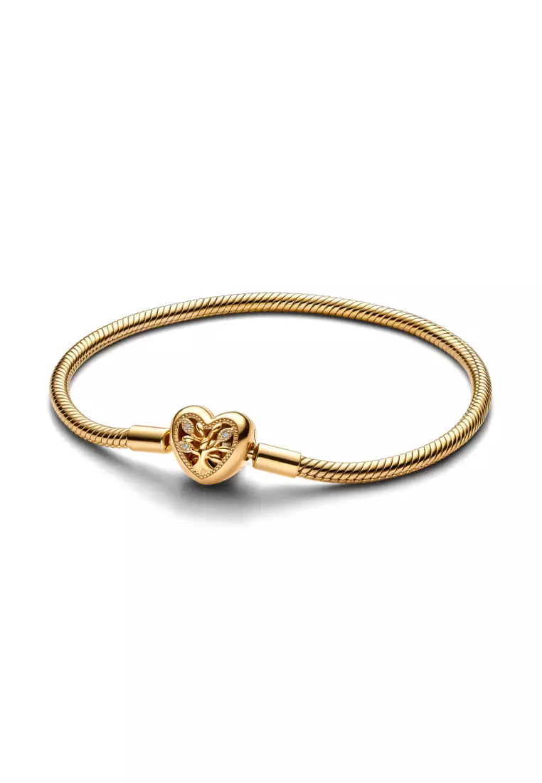 Buy Pandora Pandora 14K Gold-Plated Family Tree Heart Clasp Snake Chain ...