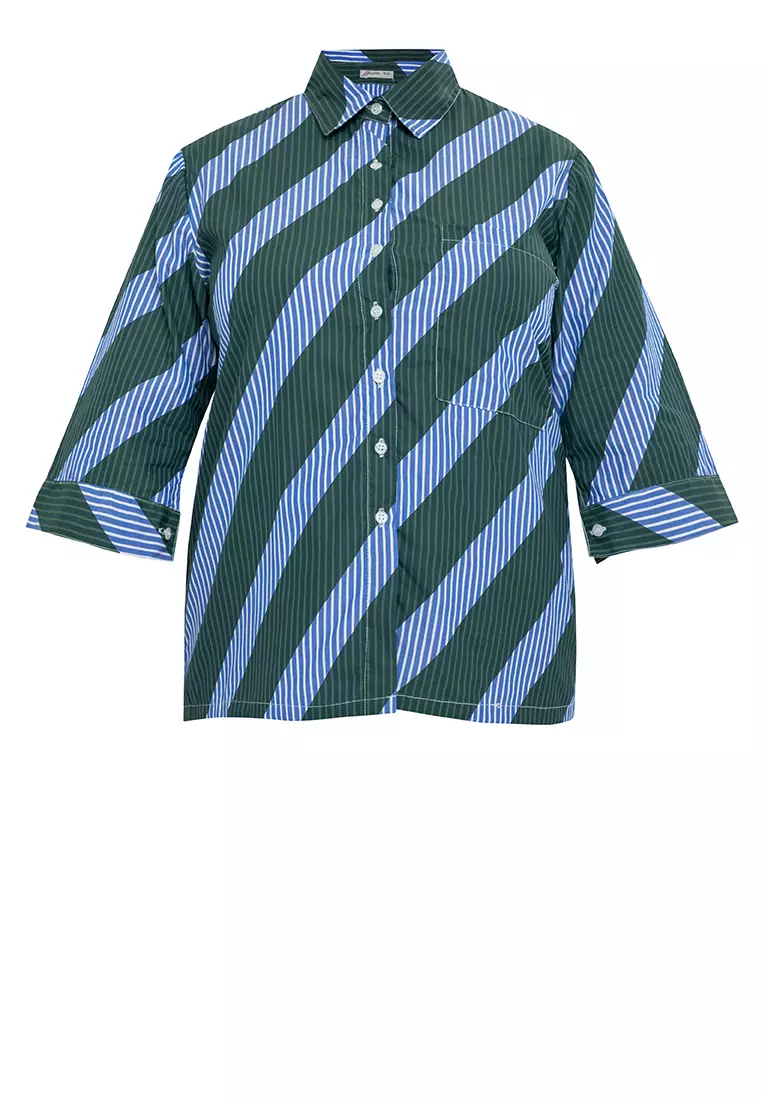 Buy Maxine Plus Size Striped Polo Shirt 2025 Online Zalora Philippines