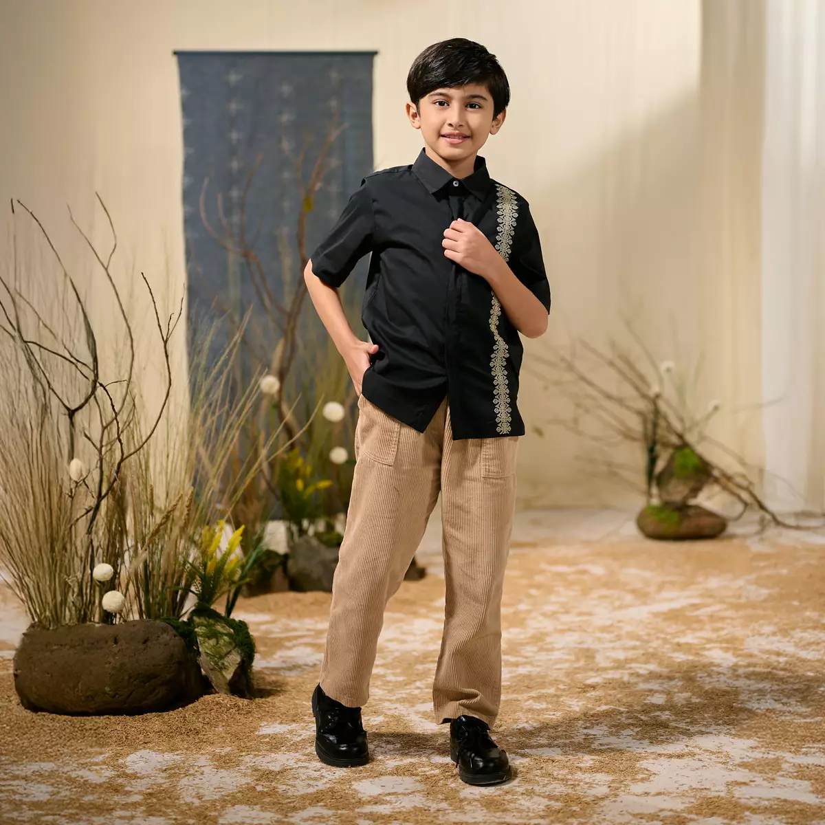 Jual ZM [Raya Collection] ZM Zaskia Mecca - Bakka Kemeja Anak Black ...