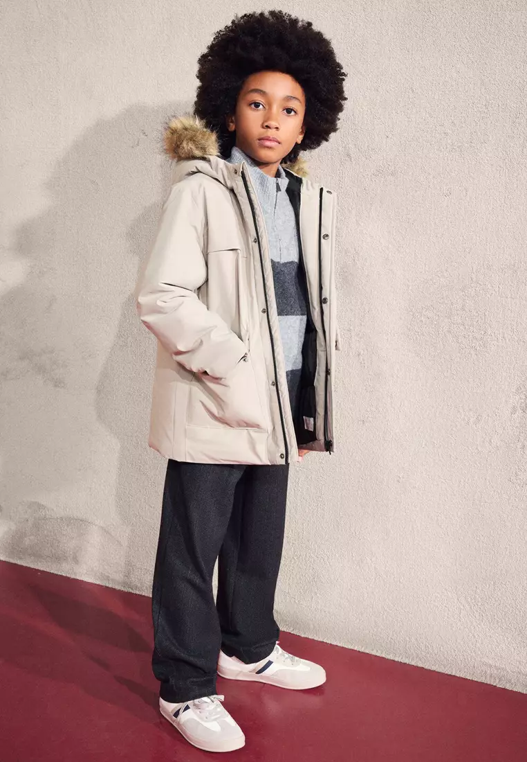 Buy MANGO KIDS Anorak With Shearling-Effect Hood 2025 Online | ZALORA