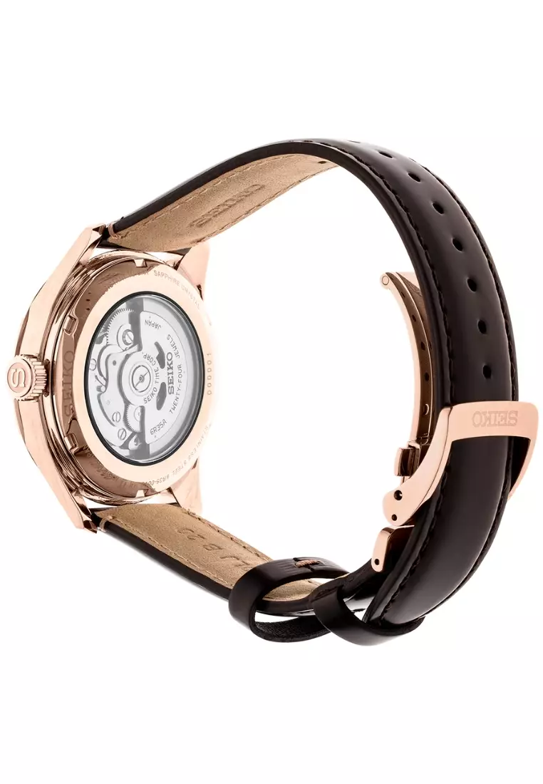 Seiko Seiko Presage Sharp Edged Series Brown Dial Dark Brown Leather ...