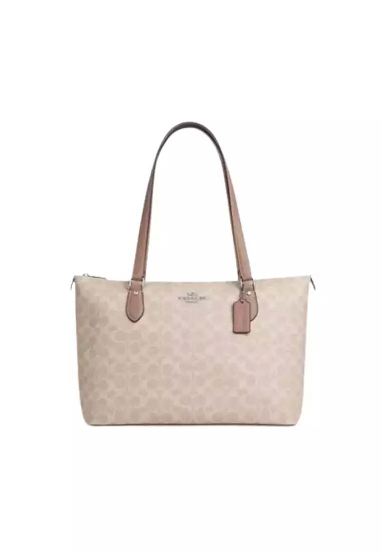 線上選購 Coach Coach Gallery Tote Bag Signature Canvas In Sand Taupe CW381 ...