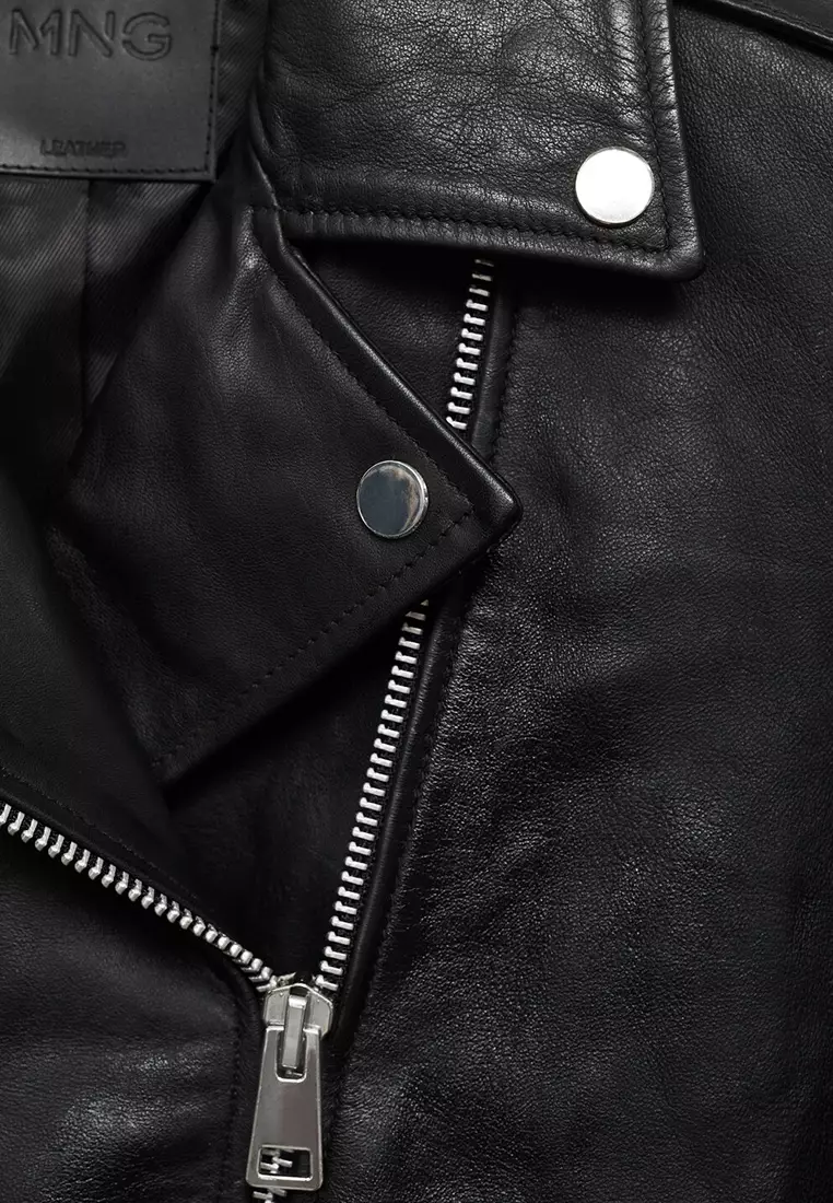 Mango Leather Biker Jacket 2025 | Buy Mango Online | ZALORA Hong Kong