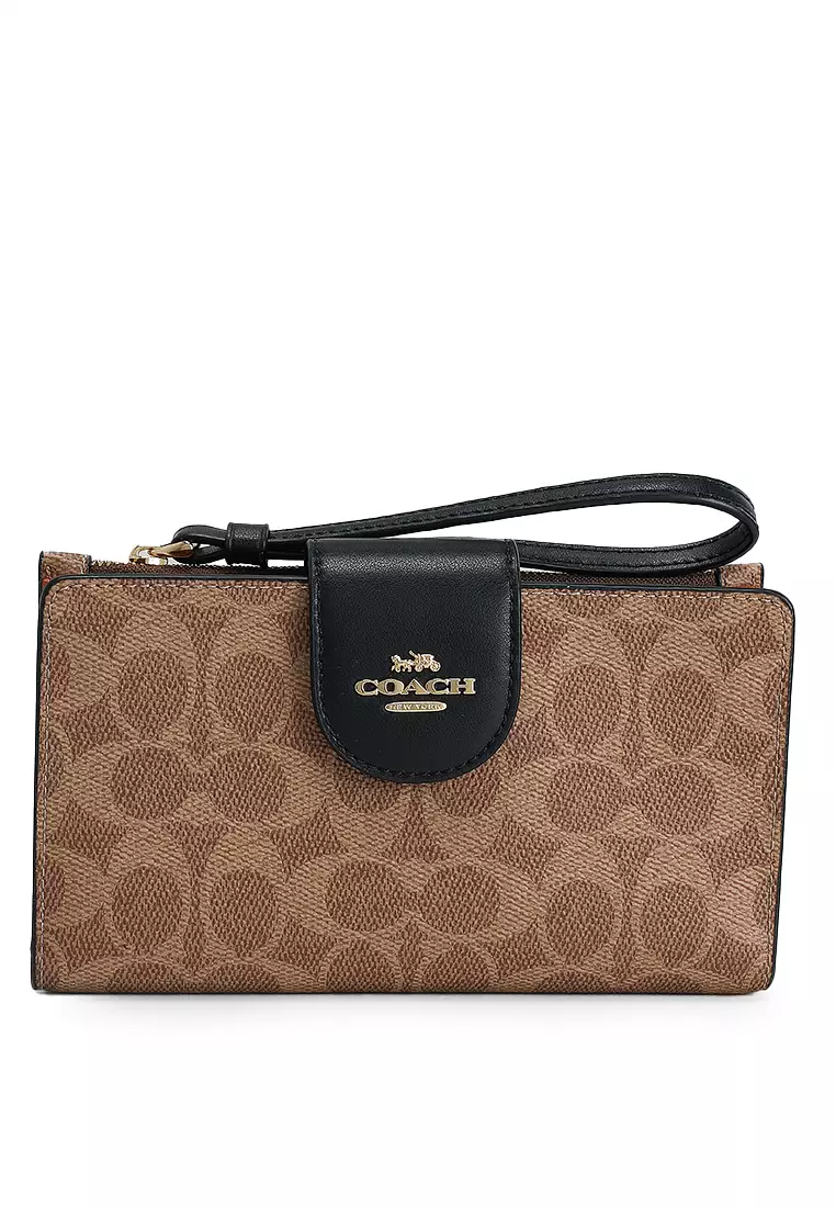 Buy Coach Phone Wallet in Signature Canvas (me) 2025 Online | ZALORA ...