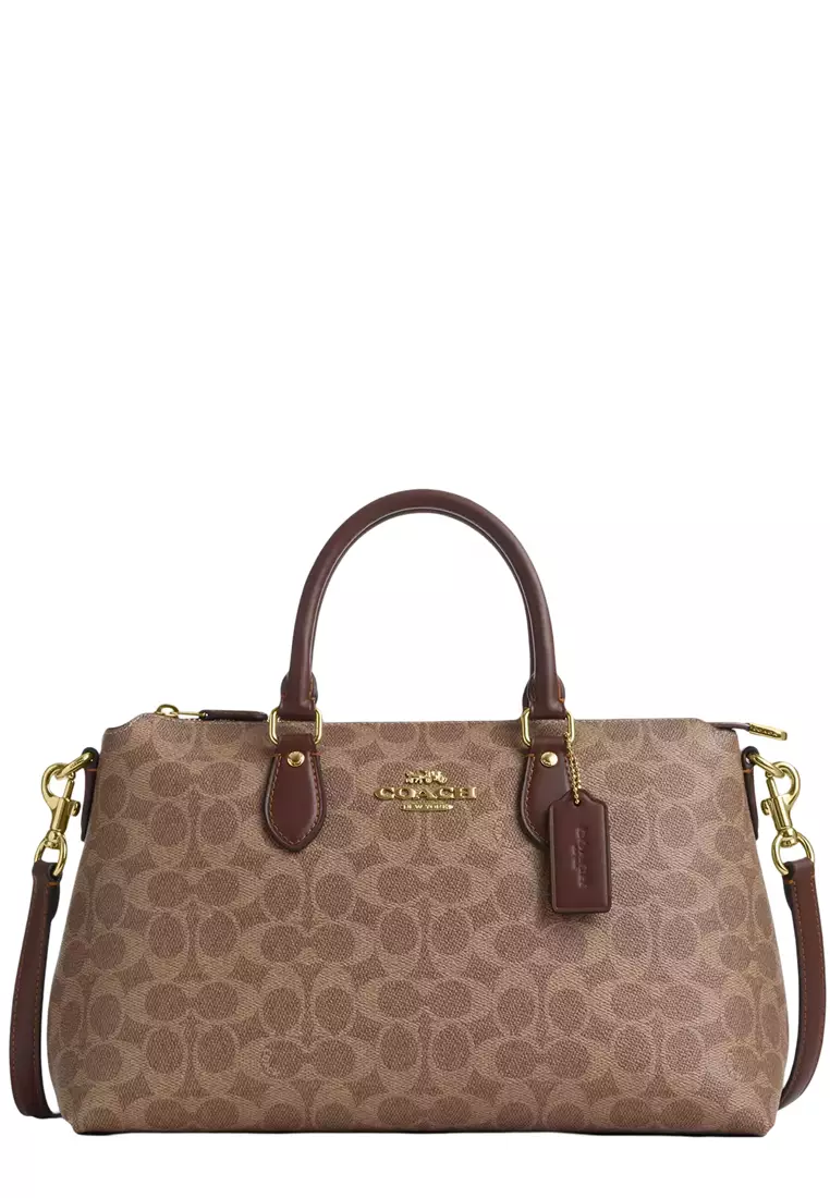 Buy Coach Georgia Satchel Bag In Signature Canvas - Tan/ Brown CW422 ...