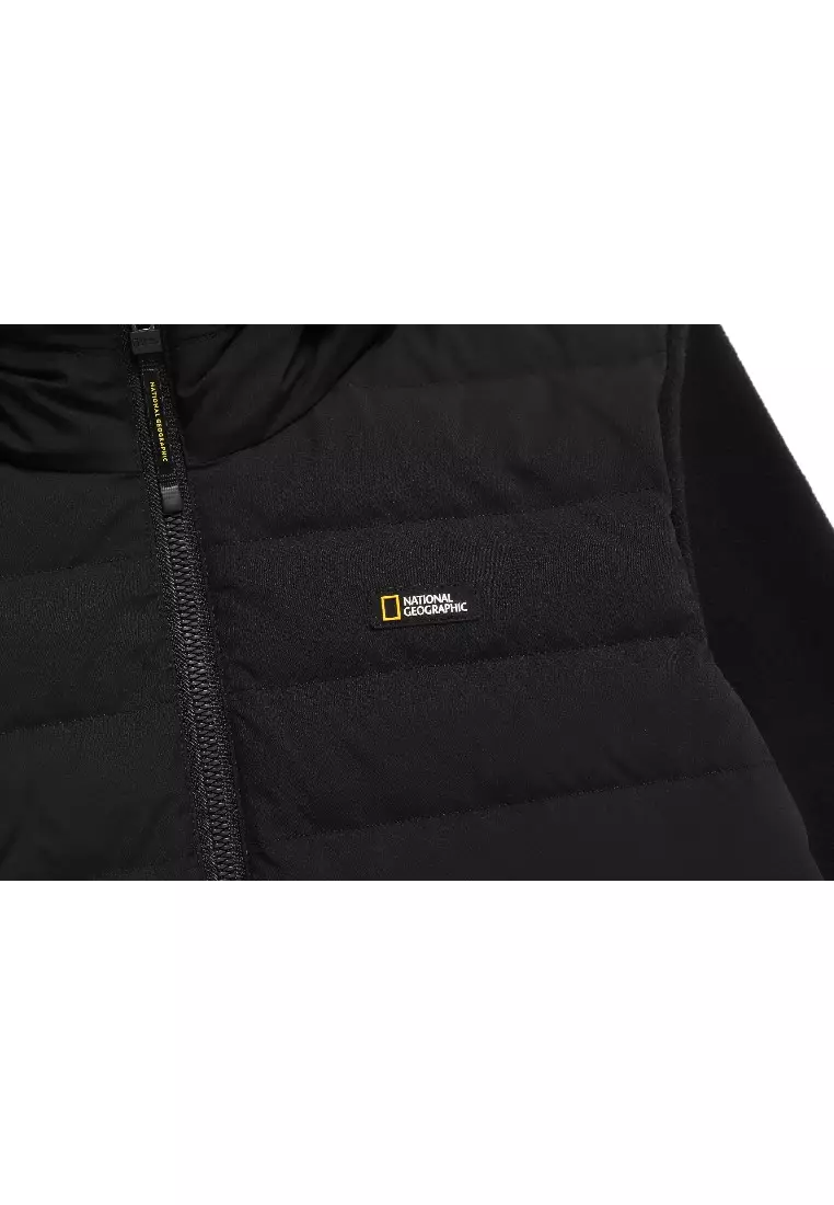 National Geographic Women's PUFFIN Micro Fleece Woven Mixed Hooded Zip ...