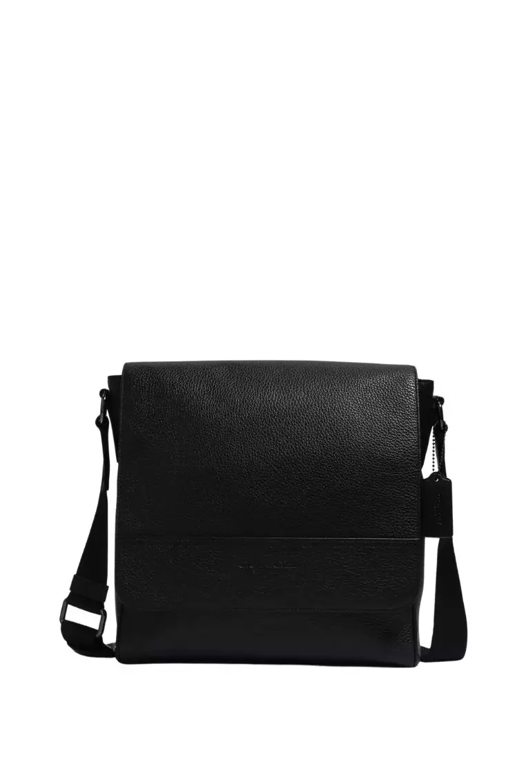 Jual Coach Houston Map Bag Smooth Leather Gunmetal Black Original 2026 ...