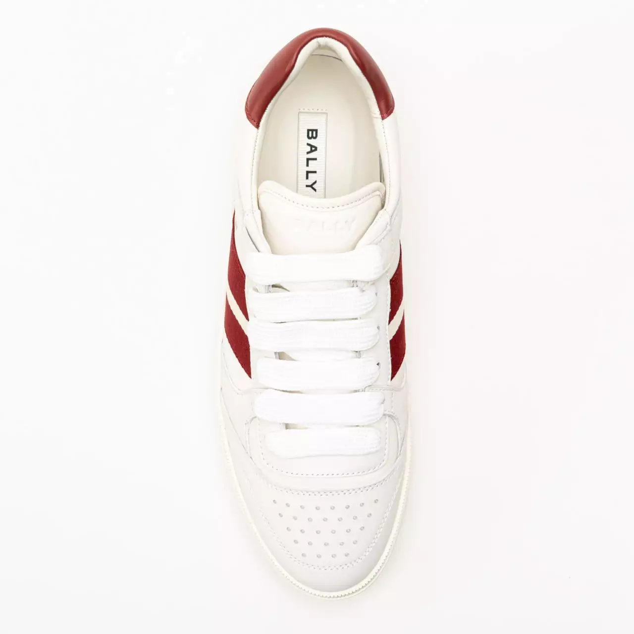 Jual BALLY Rebby Calfskin Leather Sneakers White Red Men Original 2025 ...
