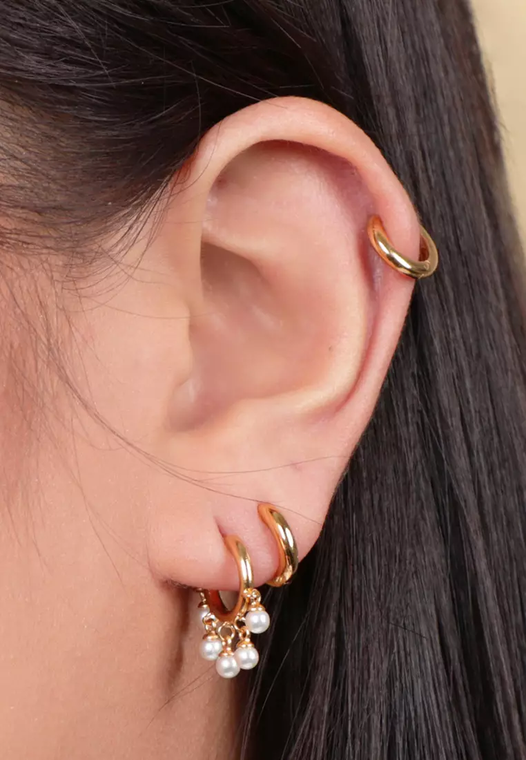 Buy Foundry Foundry Vermeil Mini Shaker Pearl Hoops 2024 Online