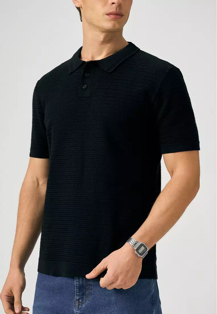 Buy MEMO Textured Knit Polo 2026 Online | ZALORA Philippines