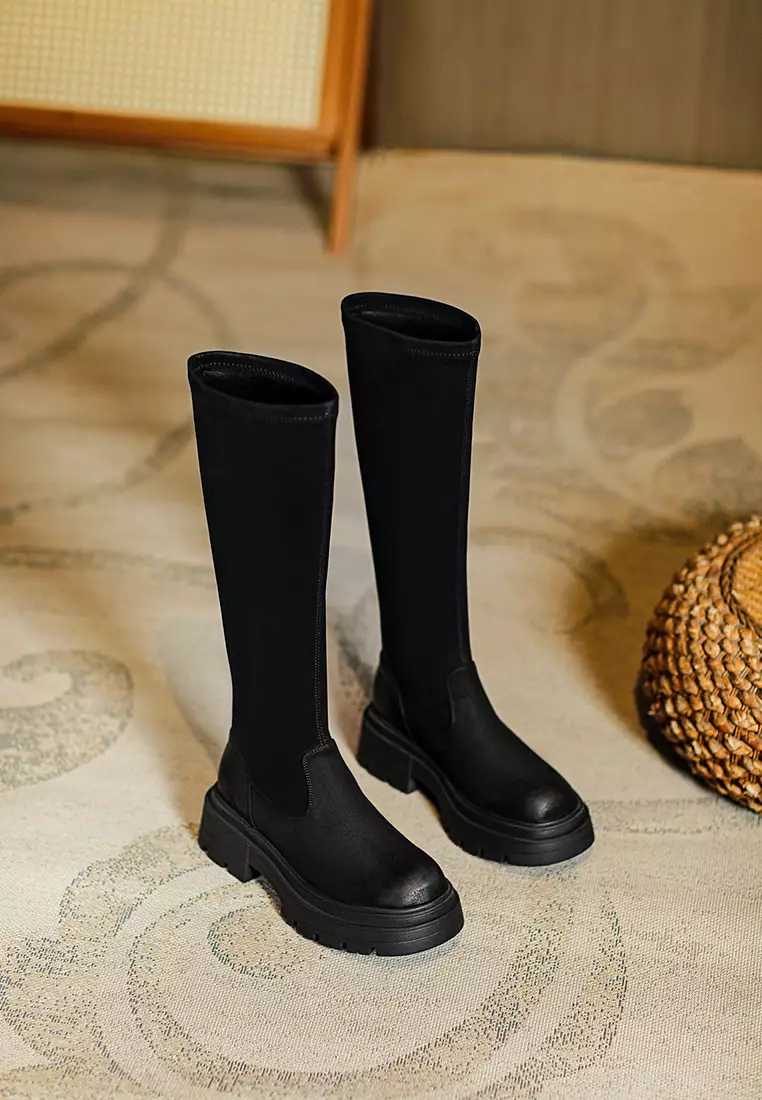 Buy Twenty Eight Shoes Elastic Suede Fabric Riding Boots TE9021-2 2025 ...