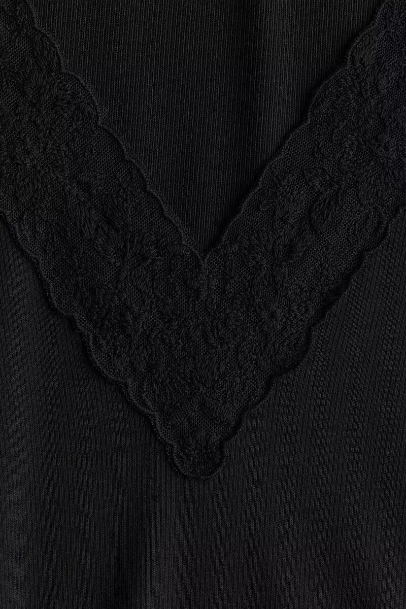 Buy H&M Ribbed V-neck top 2026 Online | ZALORA