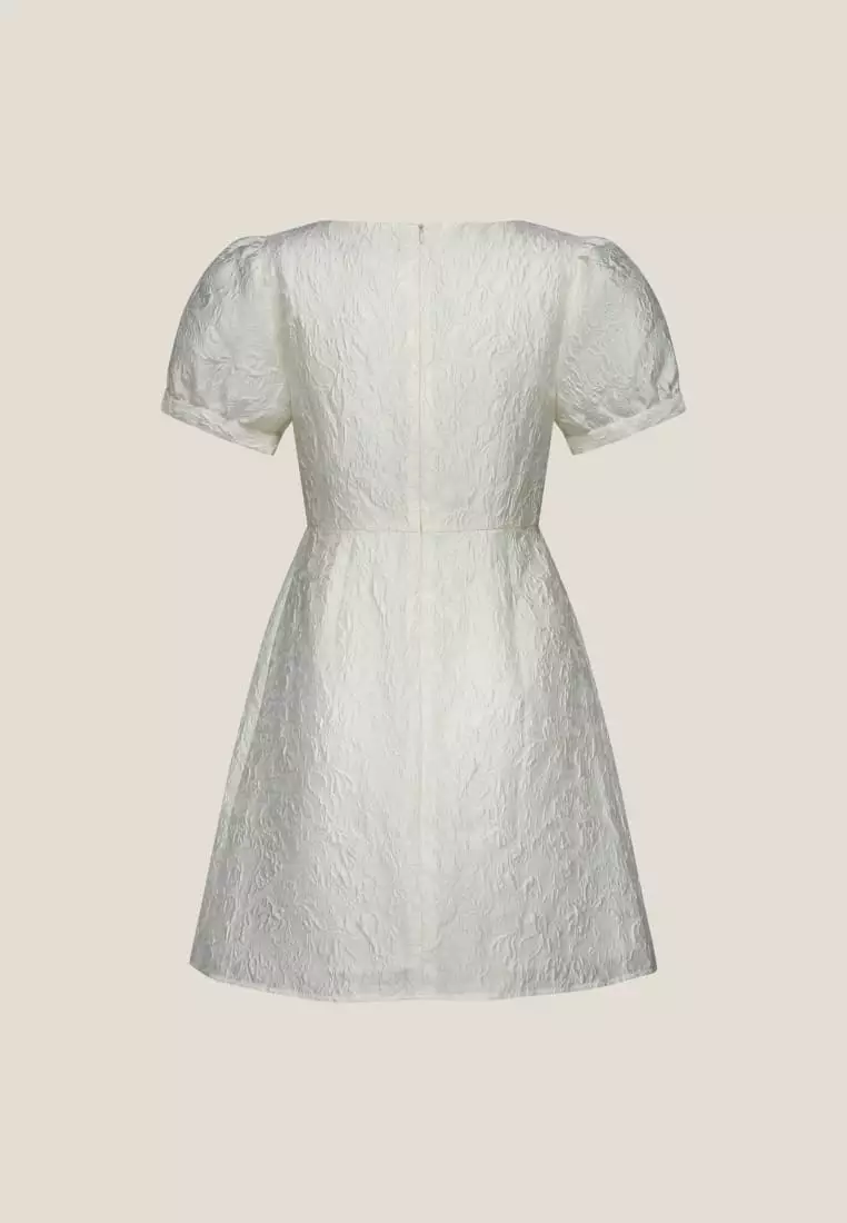 Buy G2000 G2000 Square Neck Puff Sleeve Jacquard Dress 2026 Online | ZALORA