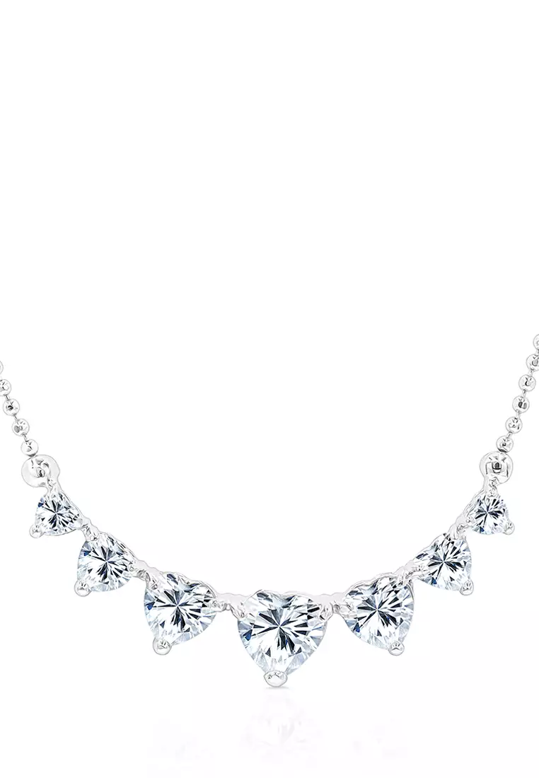 SO SEOUL Amora Love Heart Quintuple Diamond Simulant Cubic Zirconia ...